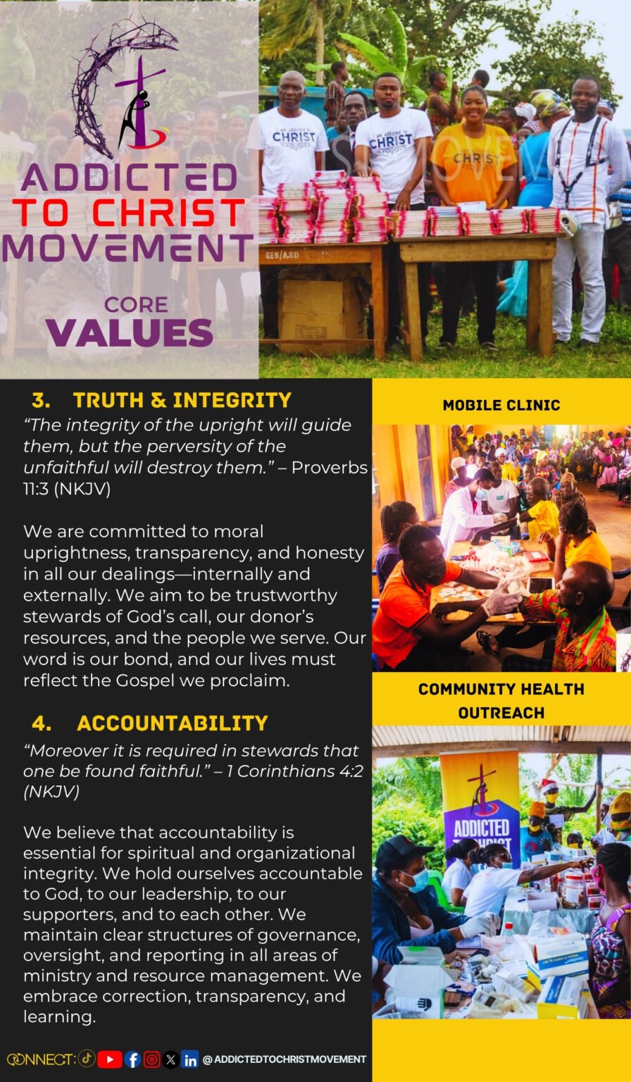 Core Values - Addicted To Christ Movement